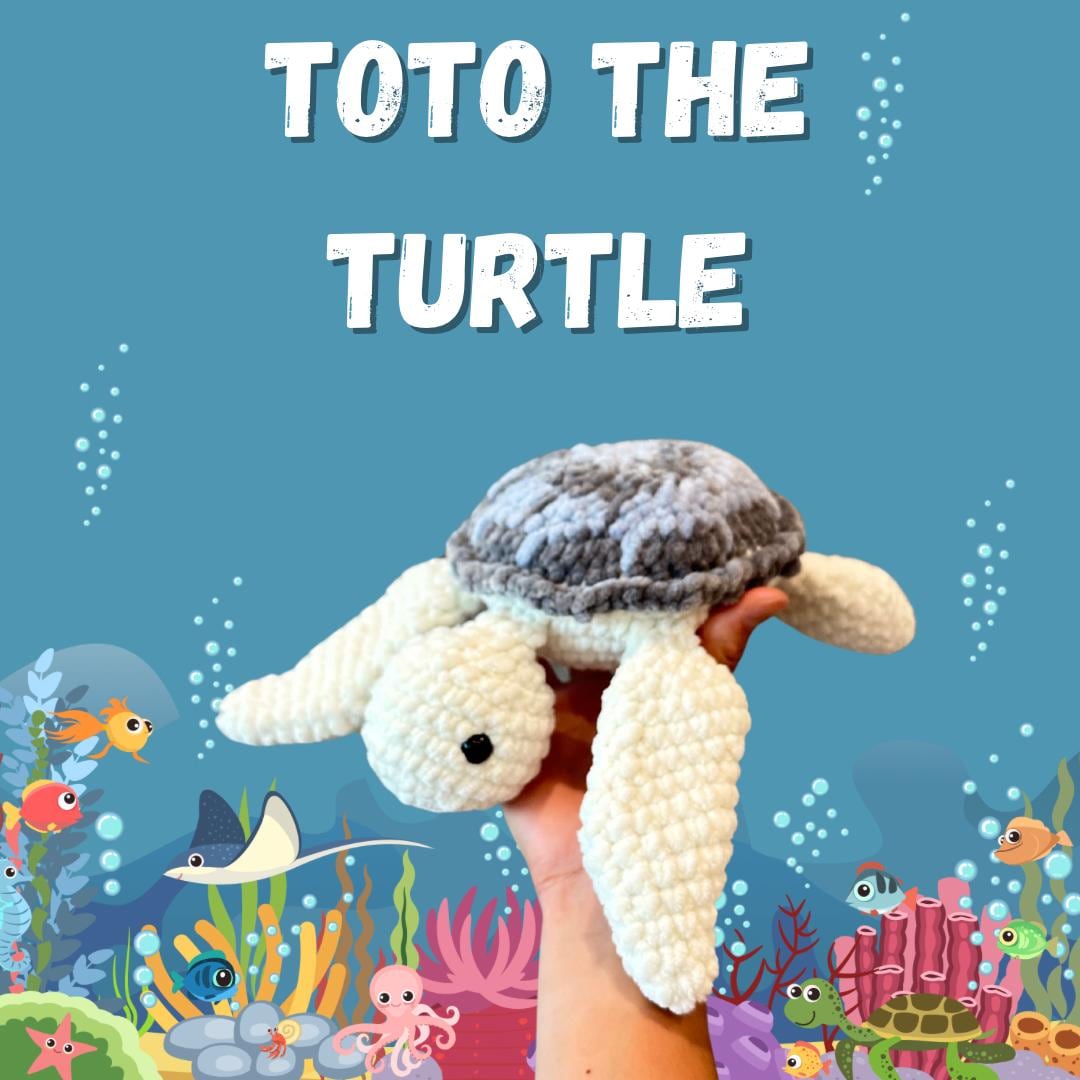 Toto the Turtle Cute Small Amigurumi Crochet Handmade Plushie Stuffed ...