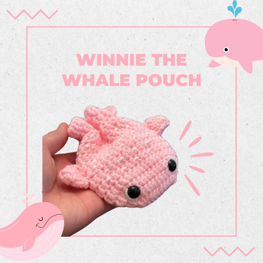 Winnie the Whale Pouch Crochet Bag Pocket Cute Small Handmade Sea ...