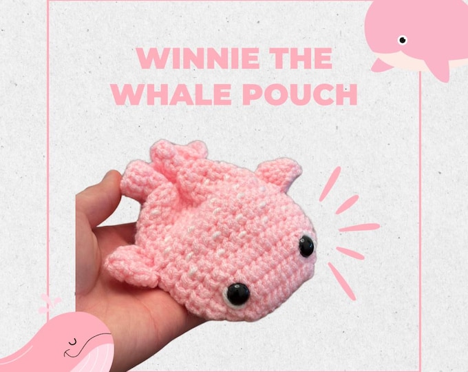 Winnie the Whale Pouch Crochet Bag Pocket Cute Small Handmade Sea ...