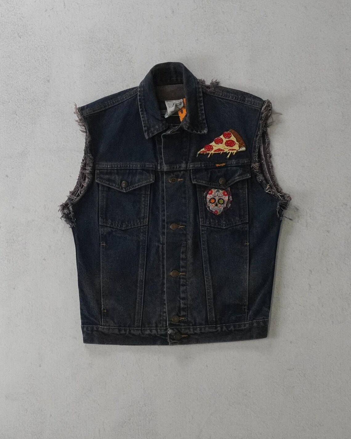 Vintage 90s Wrangler Vest, Blue Regular Vest, Sleeveless Vest, Denim ...