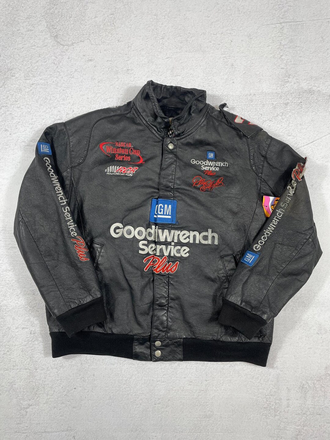 Vintage Nascar Leather Jacket, Mens Nascar Leather Jacket Men's Large ...