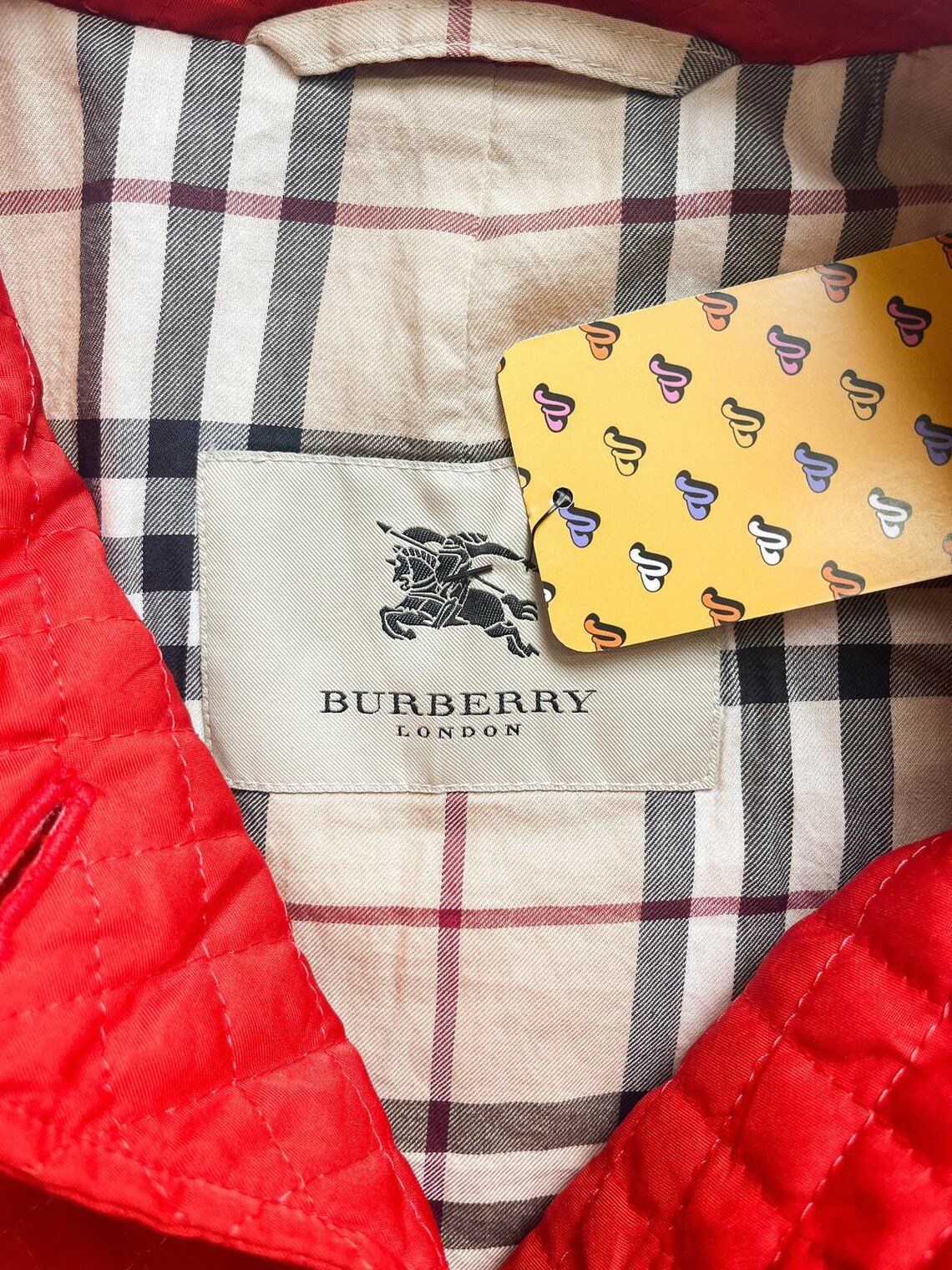Vintage 00s Burberry Jacket, Red Regular Jacket, Long Sleeve Jacket ...