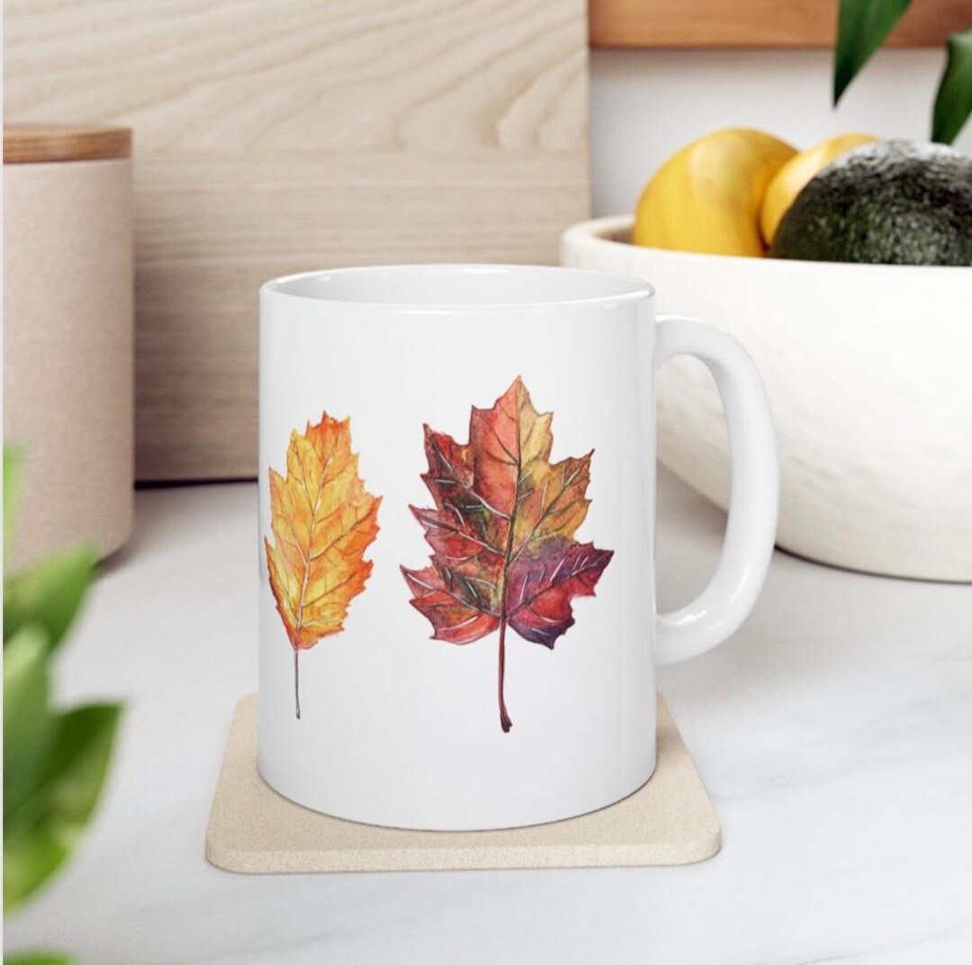 Fall Leaves Mug Gift, Fall Mug, Fall Tea Cup - Etsy