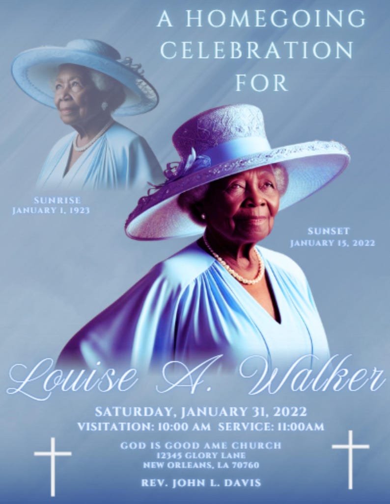 Blue Memorial Booklet Template 4 Page | Funeral Program Homegoing ...