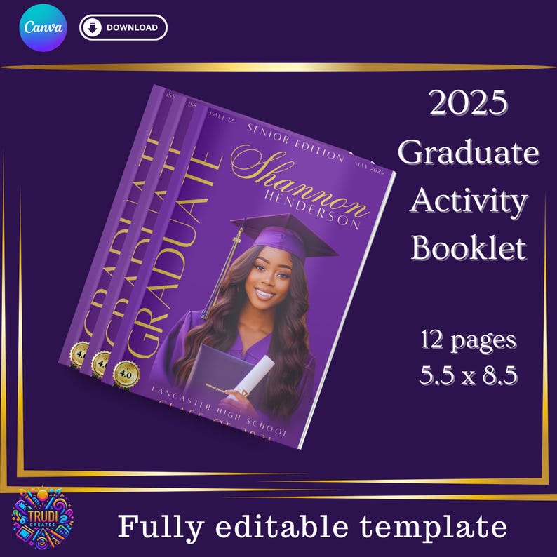 Graduation Magazine Activity Booklet| 12-page Editable | Booklet ...