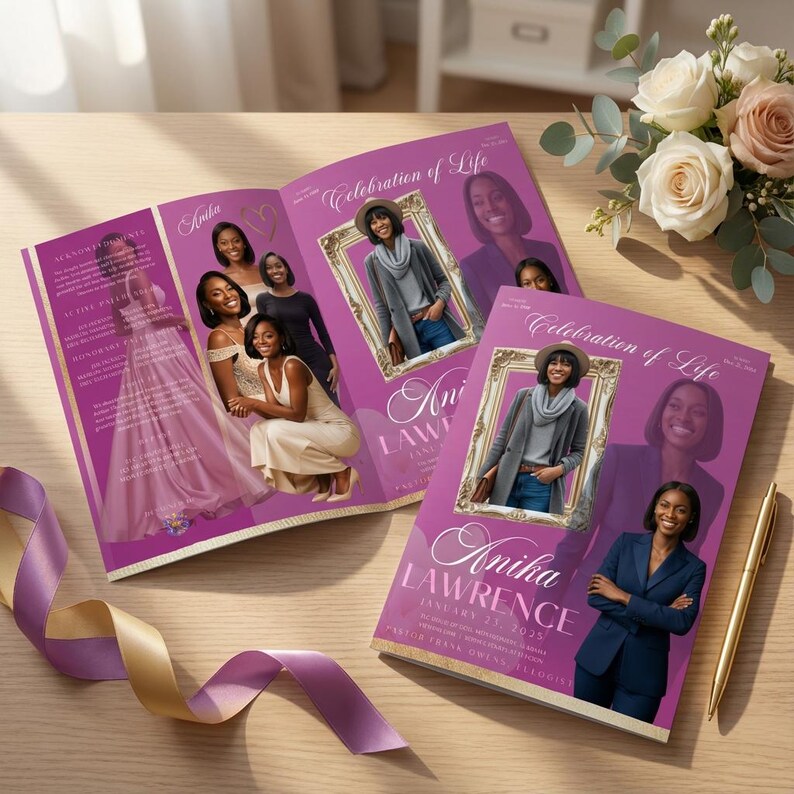 Celebration of Life Funeral Program Template + Matching Calendar ...