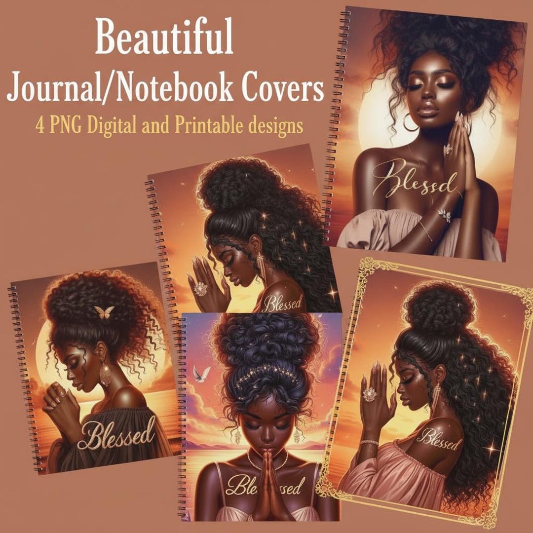 Black Woman Prayer Journal Planner Notebook Covers Printable Template ...