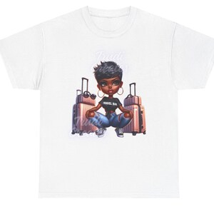 Travel Bae Clip Art Bundle, Black Woman Clip Art, Stickers, Chibi Girl ...