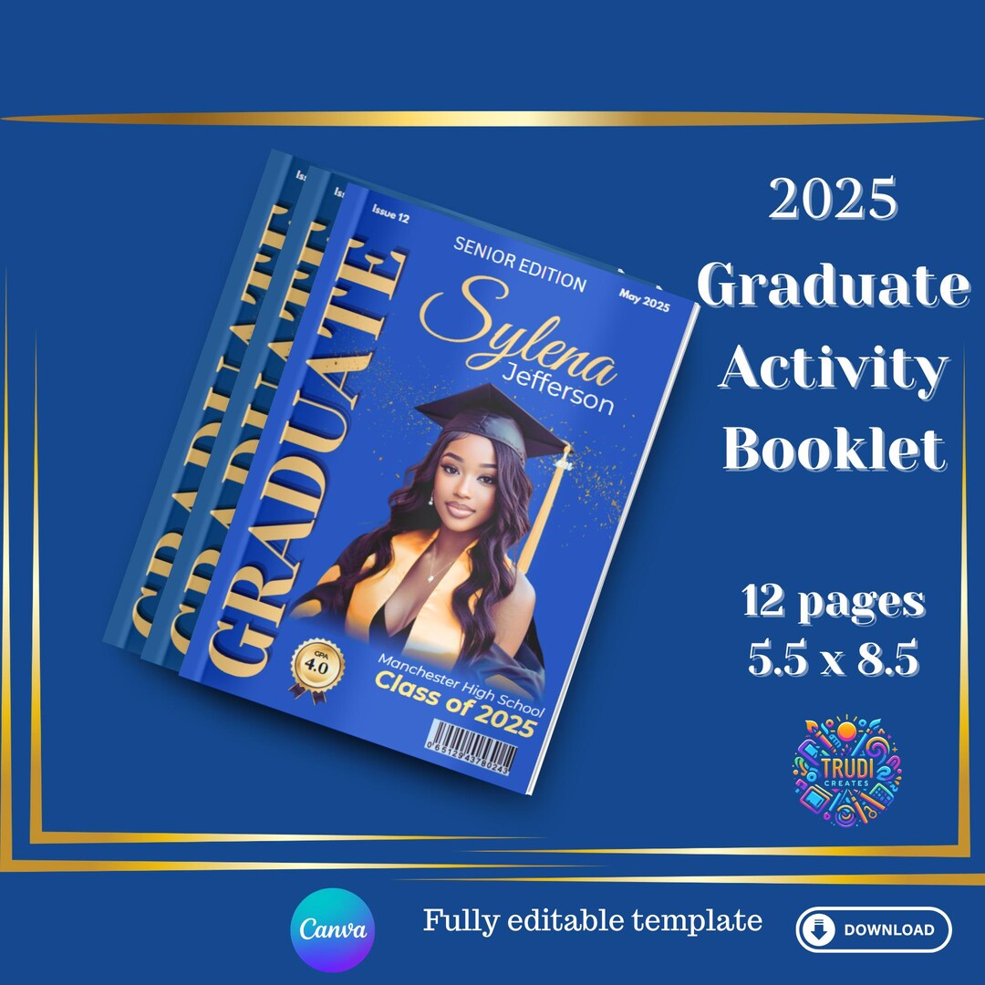 Senior Magazine Graduation Activity Book, 12page, Editable in Canva ...