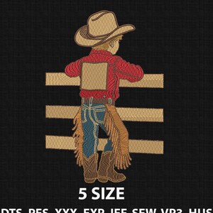 Cowboy Boy Embroidery Design, Western Rodeo Kid Stitch Pattern, Country ...