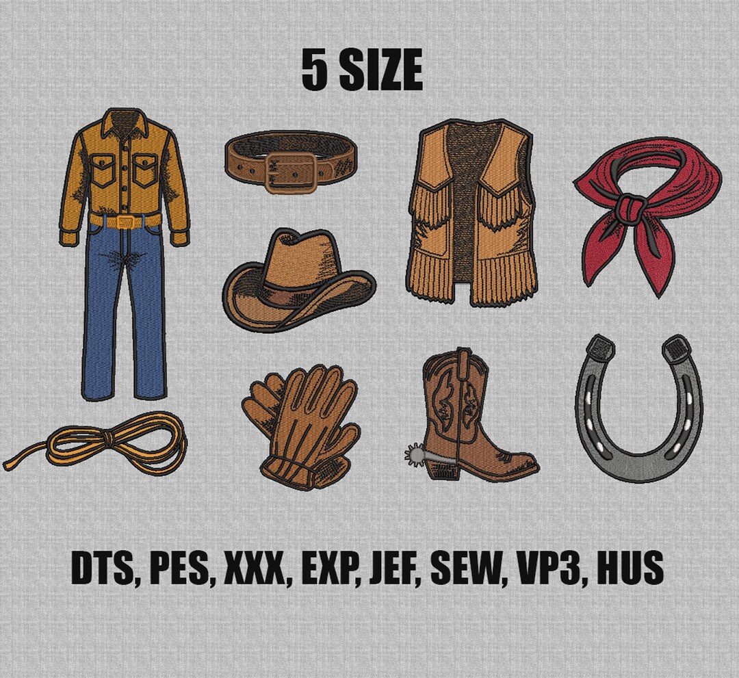 Western Embroidery Designs, Bundle Western Embroidery Pattern, Cowboy ...