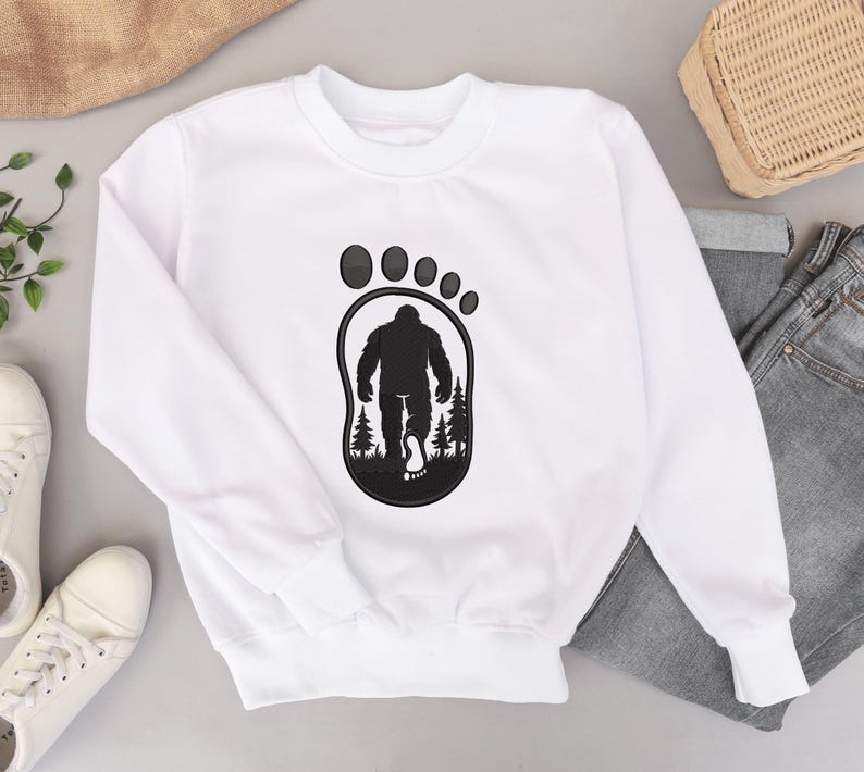 Bigfoot Embroidery Design,sasquatch Silhouette Stitch File, Cryptid ...