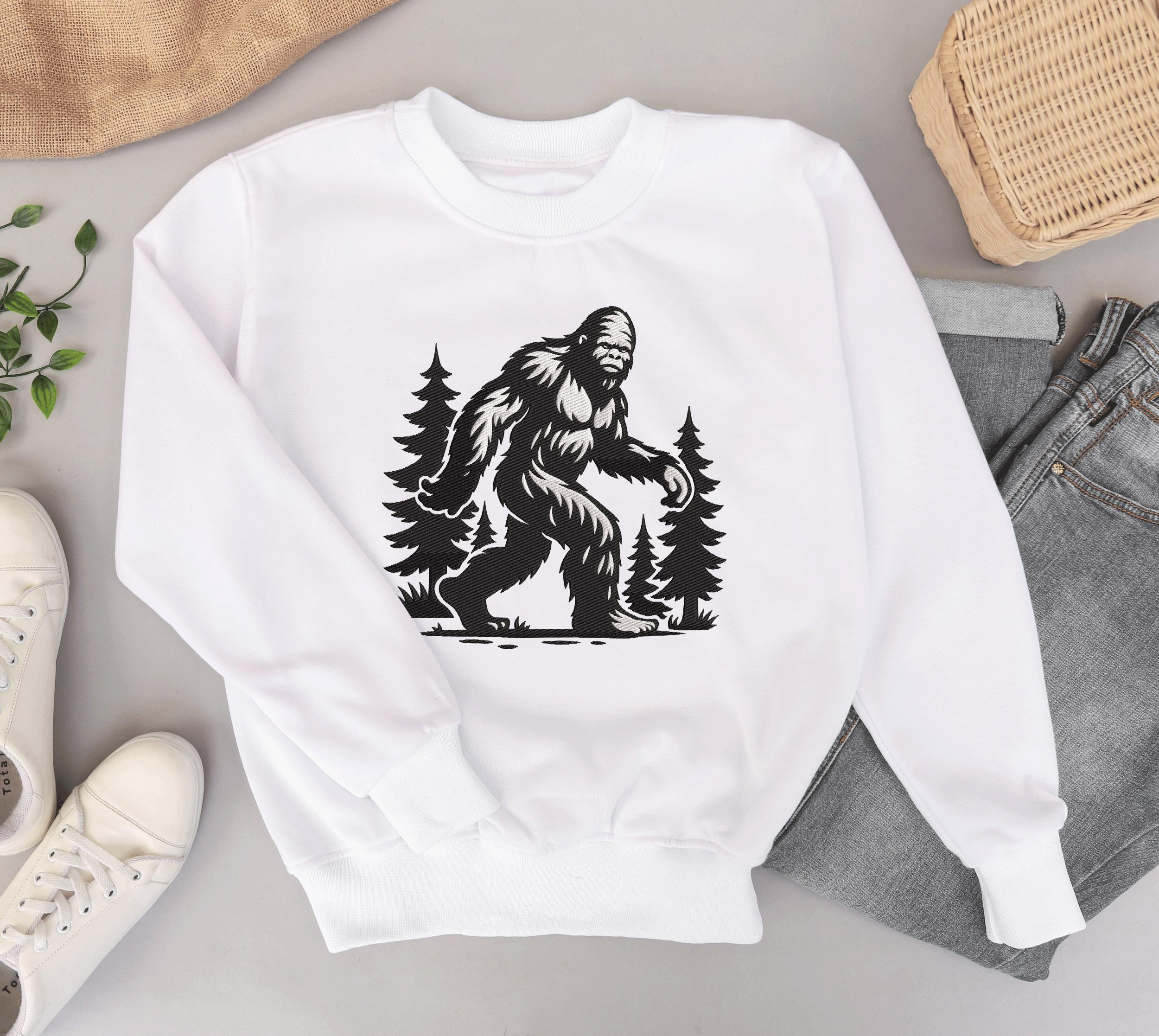 Bigfoot Silhouette Embroidery Design,sasquatch Stitch File, Cryptid ...