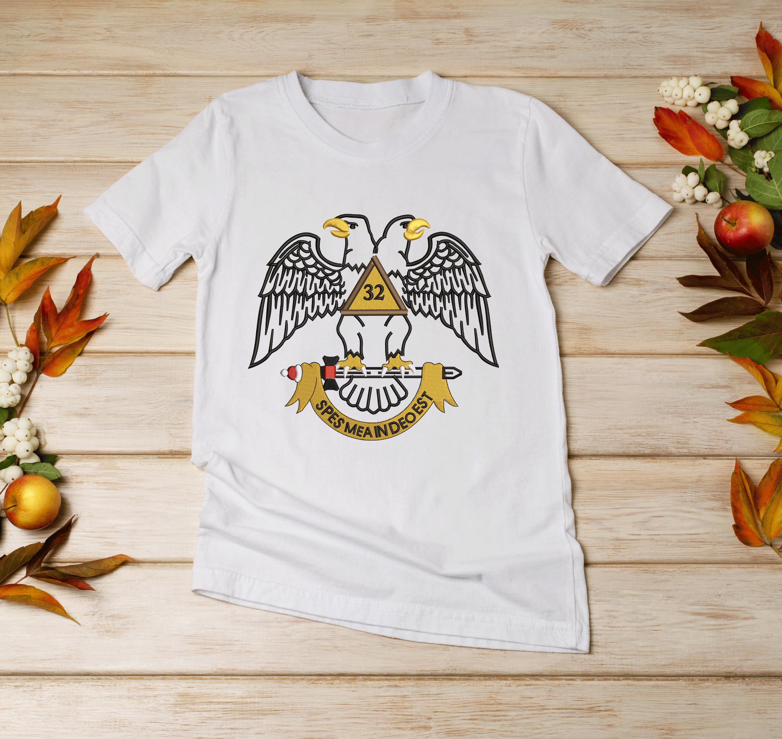 32 Degree Double-headed Eagle Embroidery Design, Fraternal Emblem ...