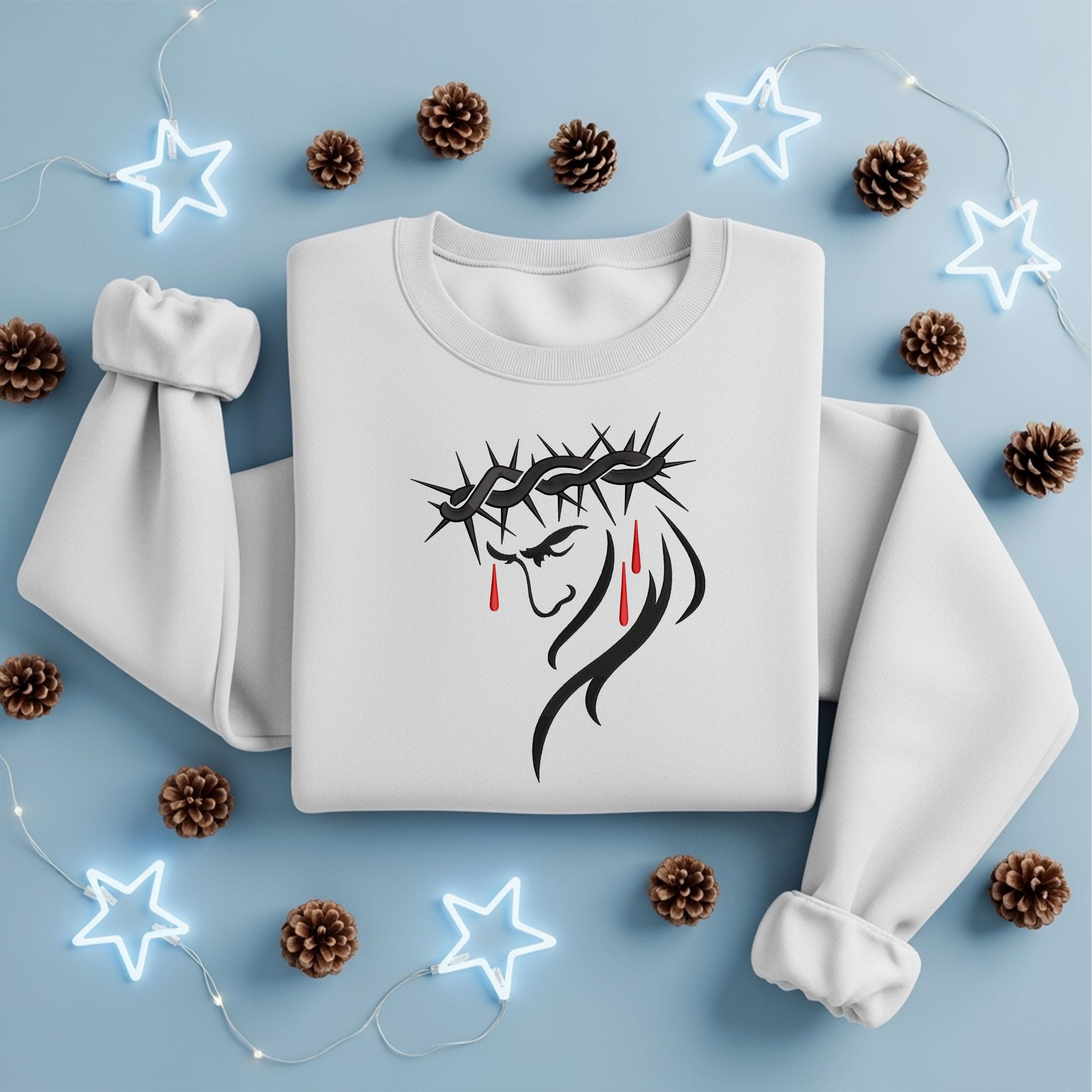 Jesus Embroidery, Jesus Crown of Thorns Stitch, Jesus Christian Stitch ...