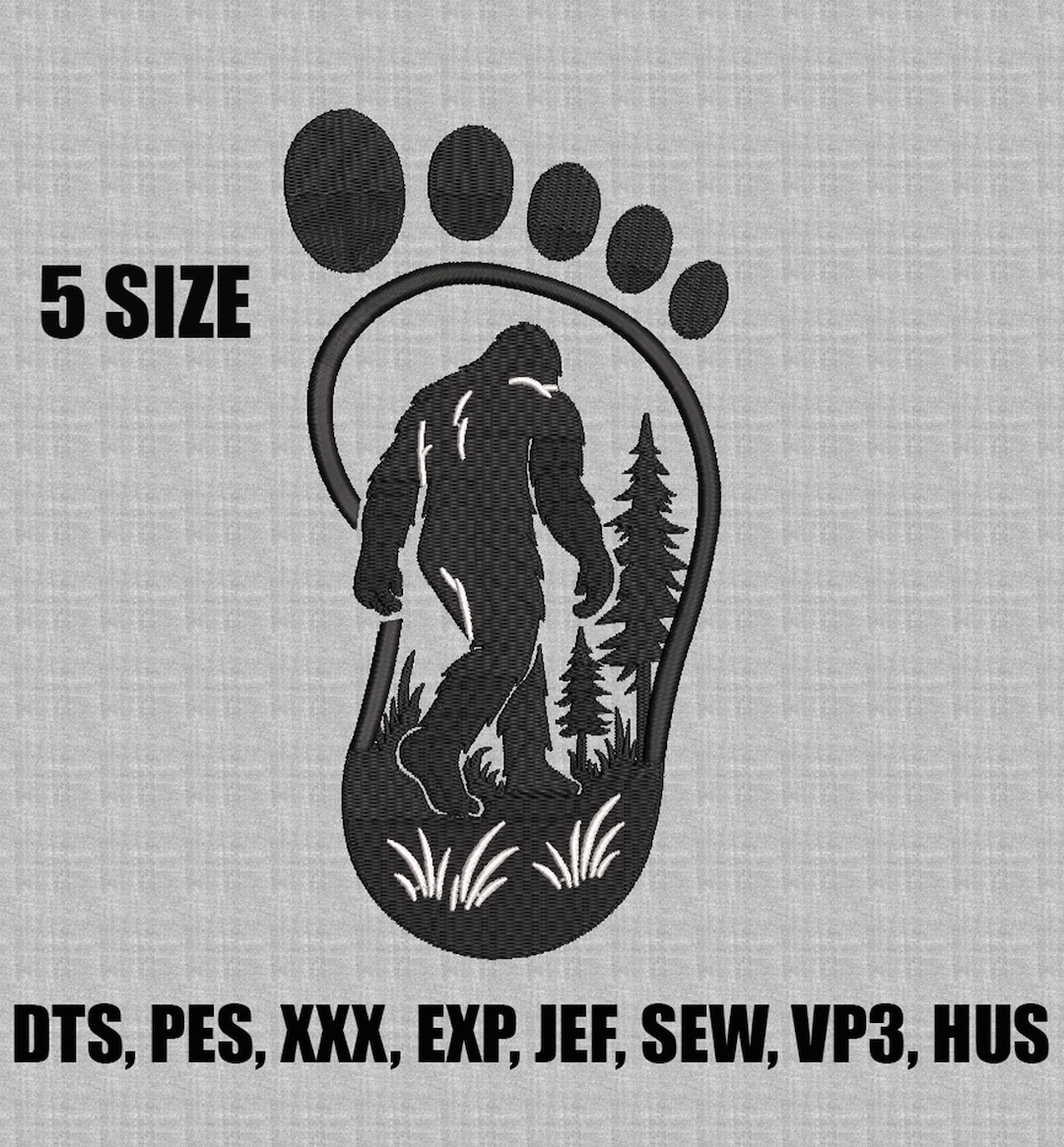 Bigfoot Embroidery Design,sasquatch Silhouette Stitch File, Cryptid ...