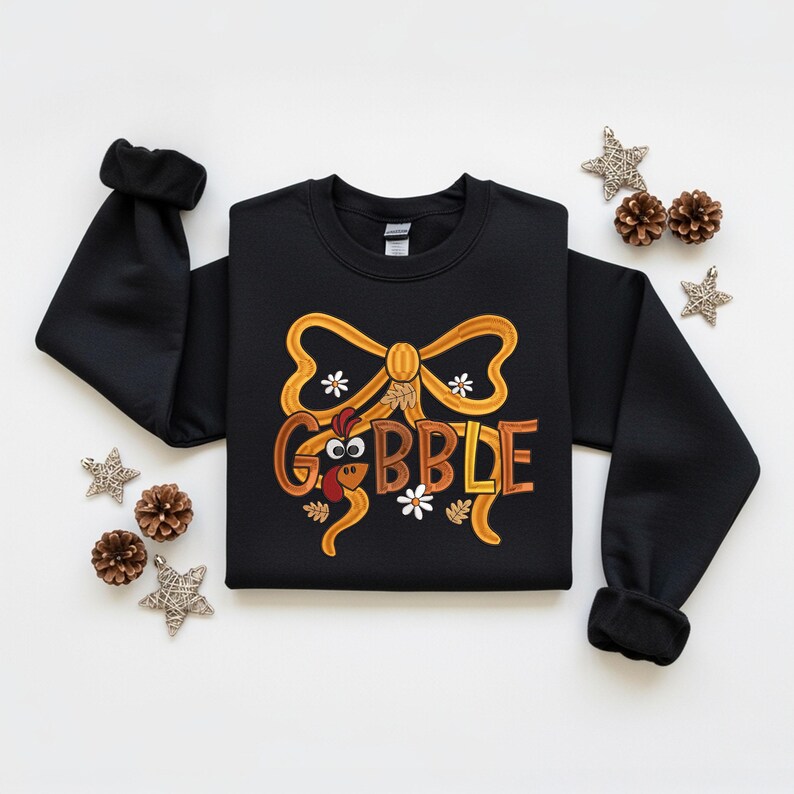 Thanksgiving Gobble Coquette Embroidery, Floral Fall Turkey Stitch ...