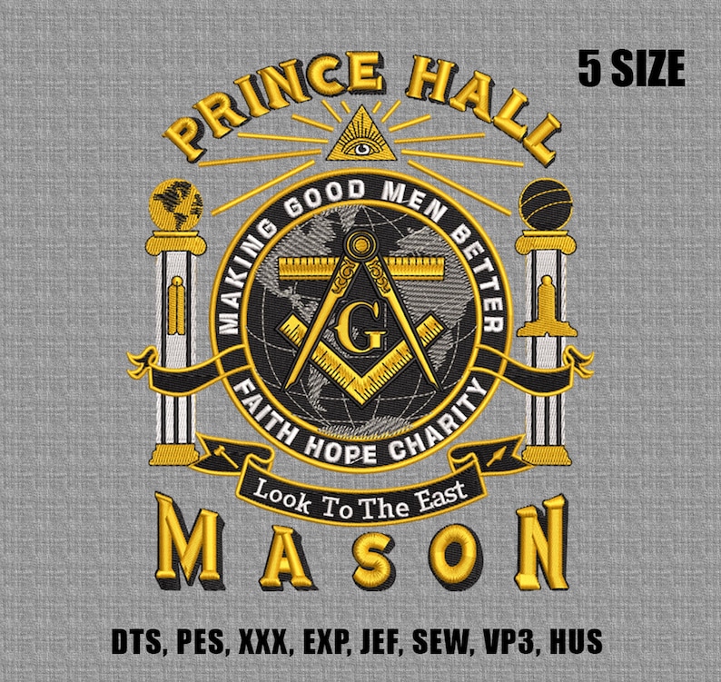 Prince Hall Mason Embroidery Design, Making Good Men Better Freemason ...