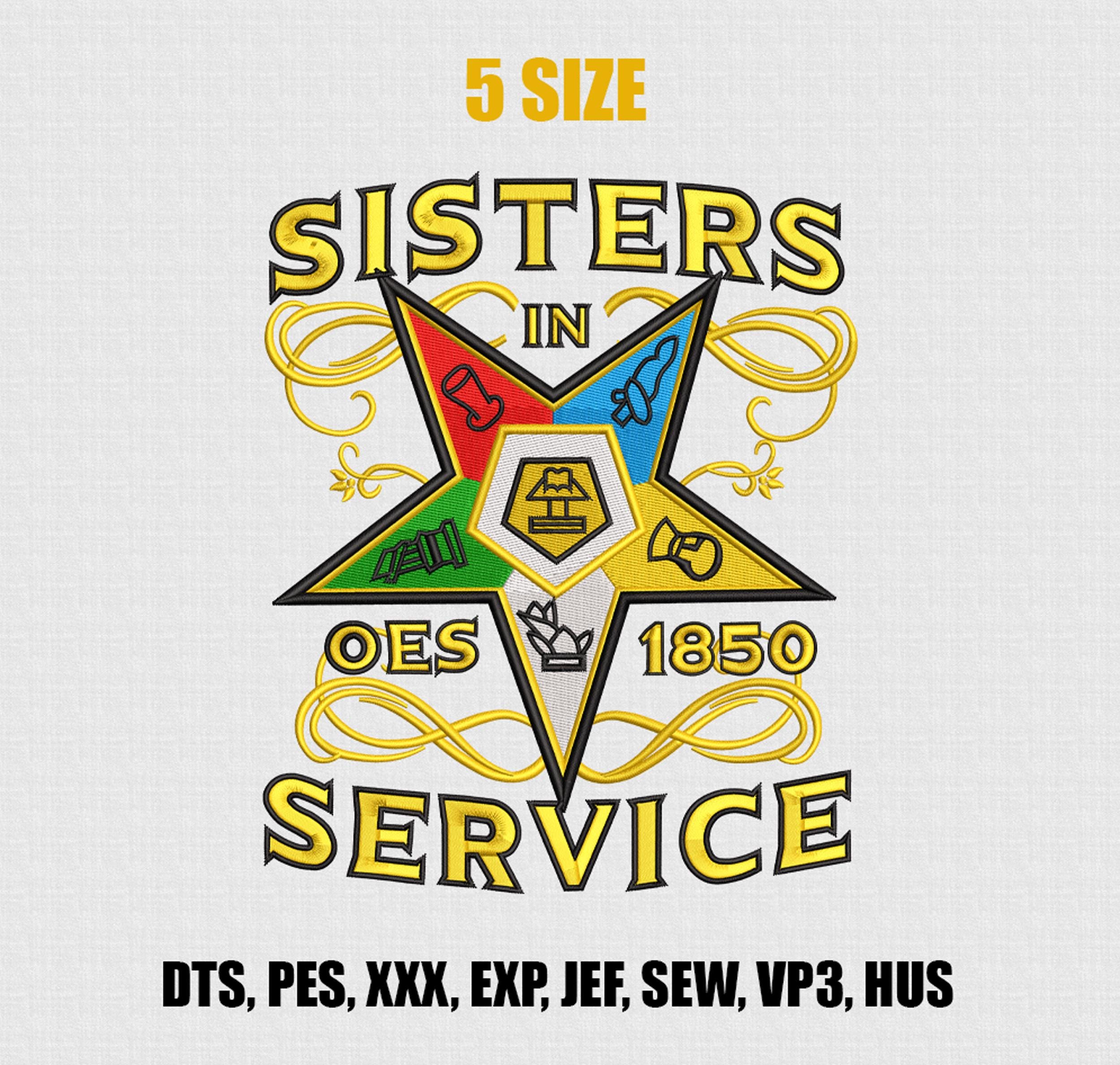 OES Star Symbols Embroidery, Order of the Eastern Star Logo Embroidery ...