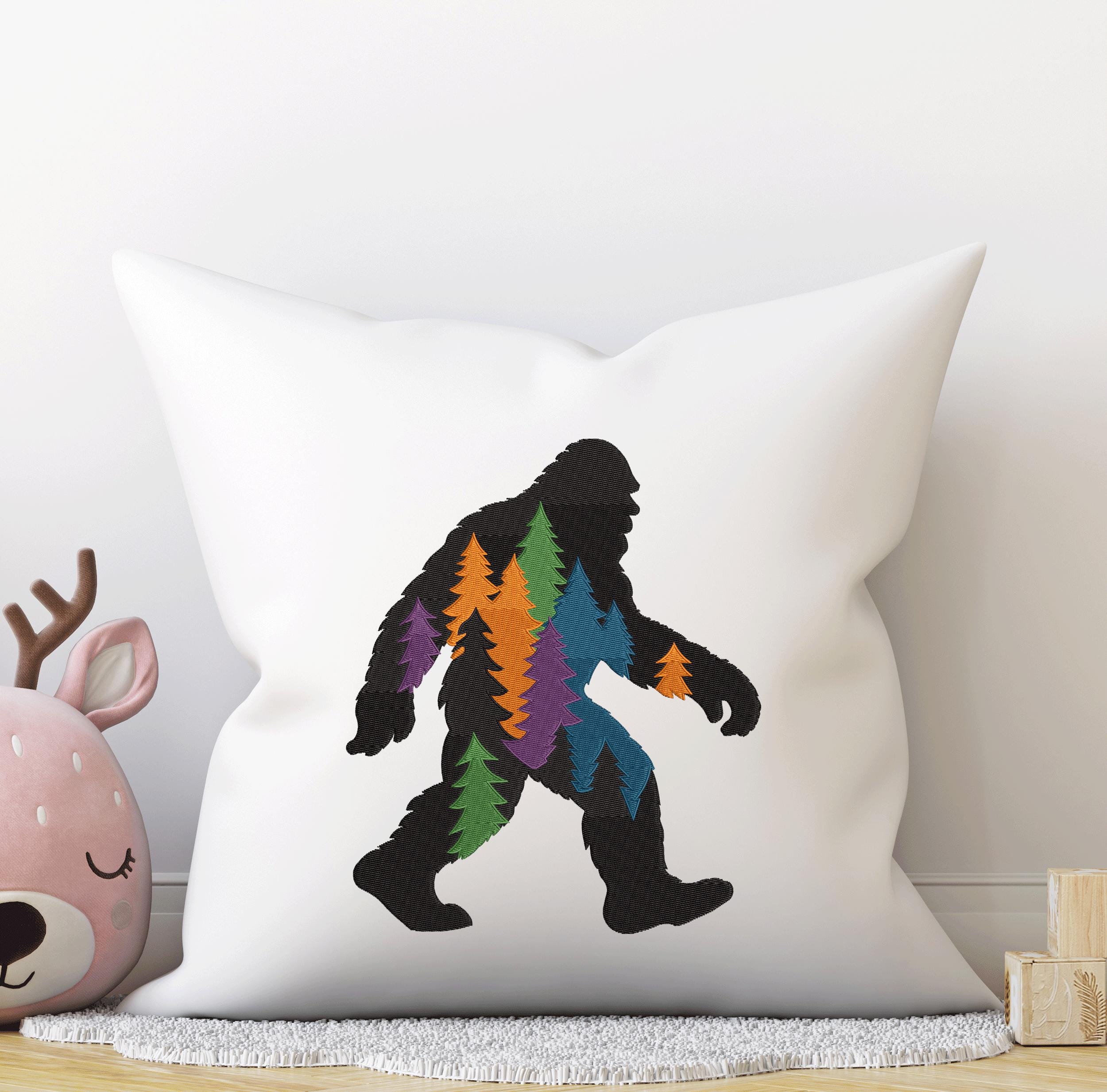 Bigfoot Forest Embroidery Design, Colorful Sasquatch Embroidery ...