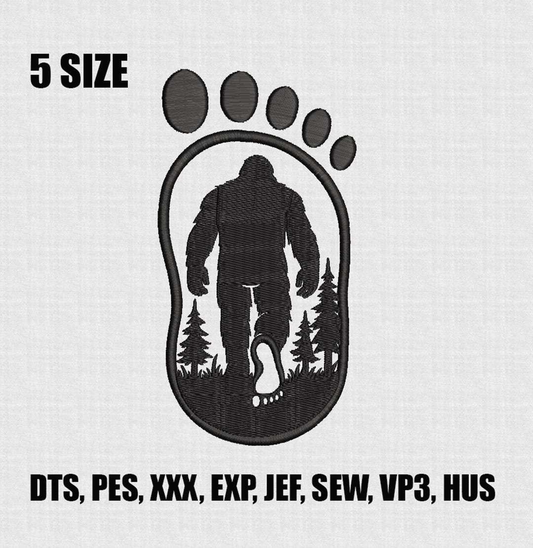 Bigfoot Embroidery Design,sasquatch Silhouette Stitch File, Cryptid ...