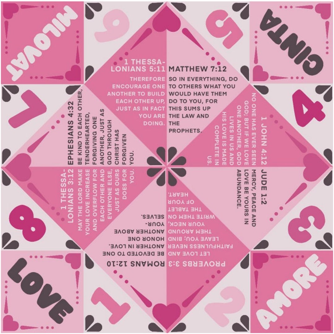 Gods Love Paper Fortune Teller, Valentines Day Cootie Catcher, Origami ...