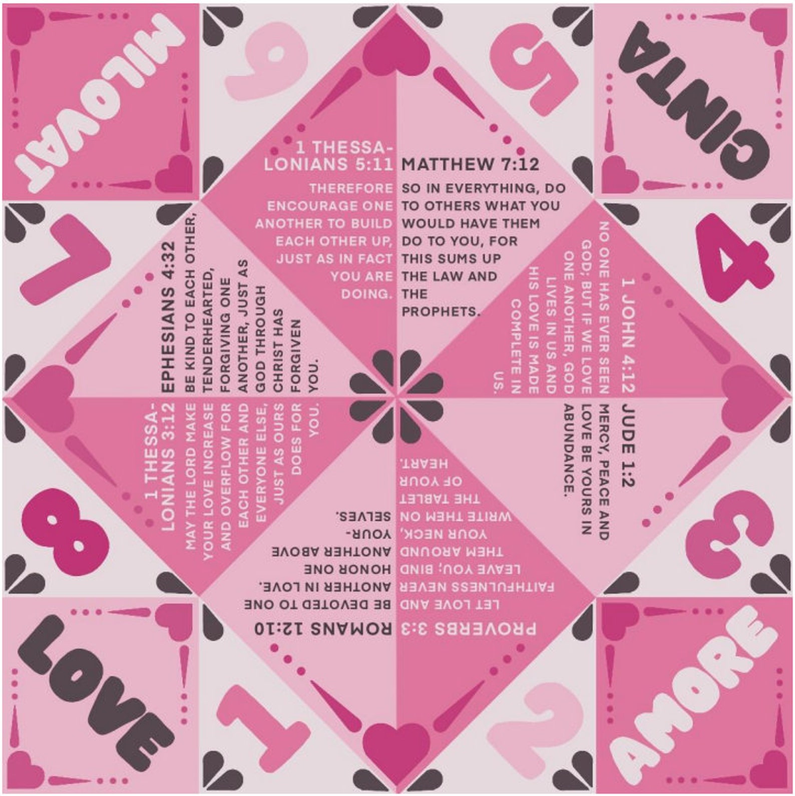 Gods Love Paper Fortune Teller, Valentines Day Cootie Catcher, Origami ...