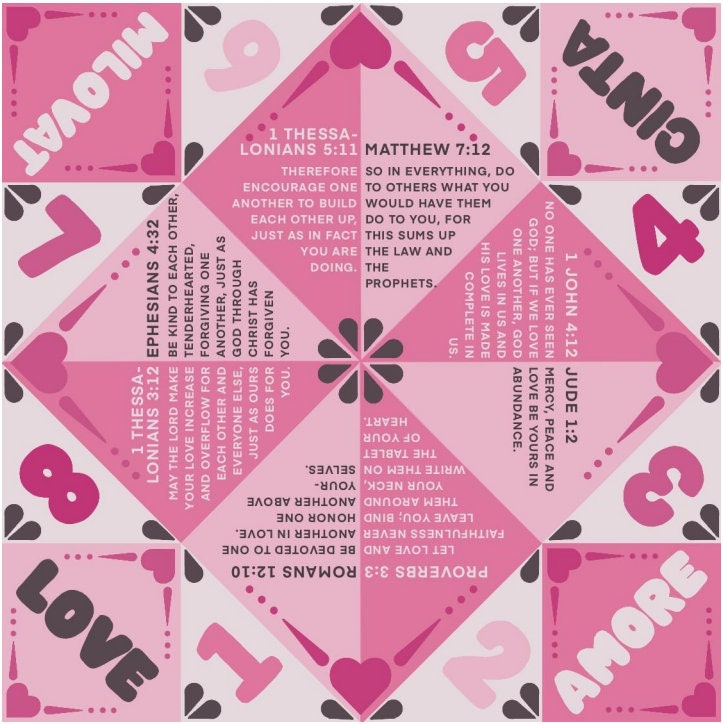 Gods Love Paper Fortune Teller, Valentines Day Cootie Catcher, Origami ...