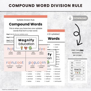 Syllable Types and Compound Word Division Rule - Etsy