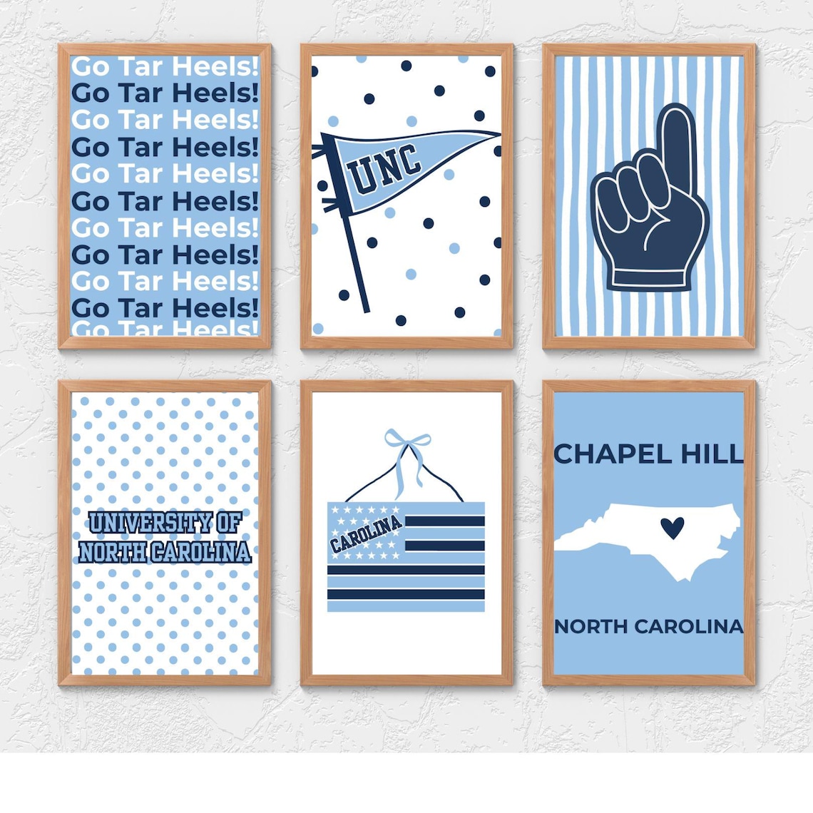 Cute Girly UNC Dorm Room Posters, University of North Carolina Dorm ...