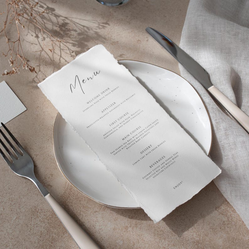 Minimalist Wedding Menu Template, Customizable Wedding Menu, Wedding ...
