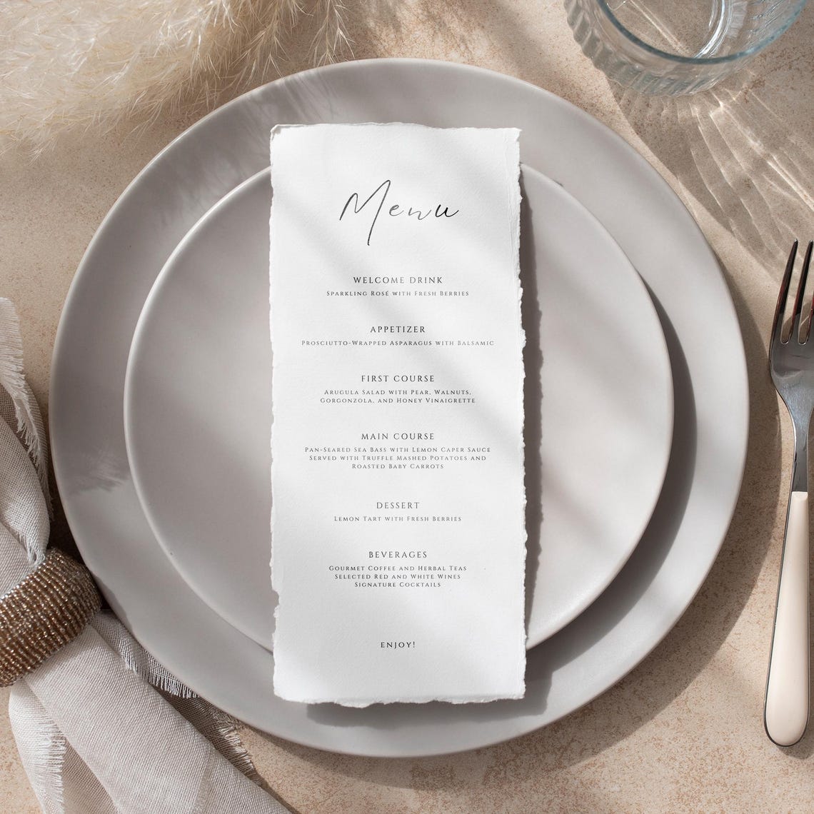 Minimalist Wedding Menu Template, Customizable Wedding Menu, Wedding ...