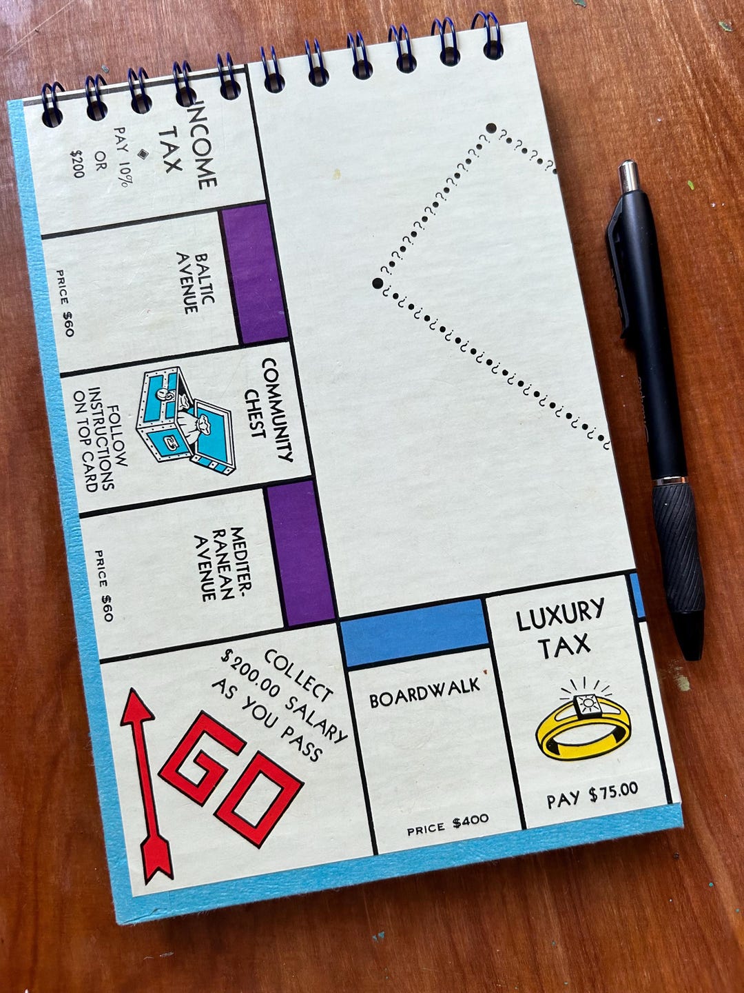 Monopoly Game Board Notebook Upcycled 6x9 Journal 100 Pages - Etsy