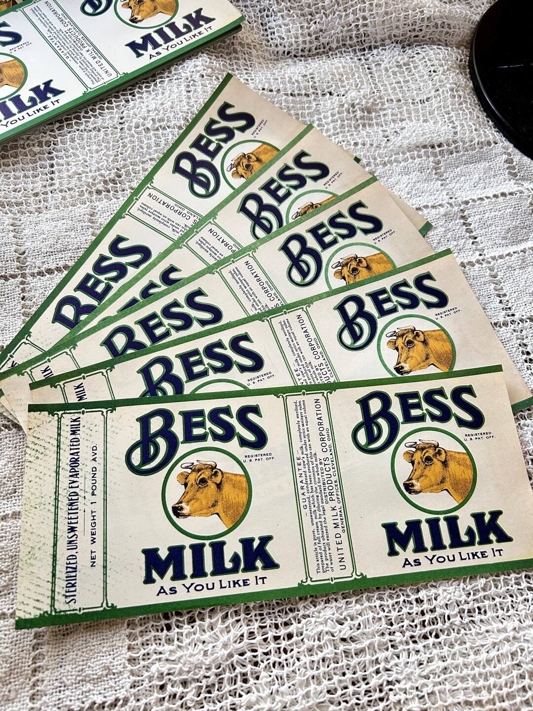 Vintage Bess Milk Labels Lot of 5 for Junk Journal or Collage - Etsy