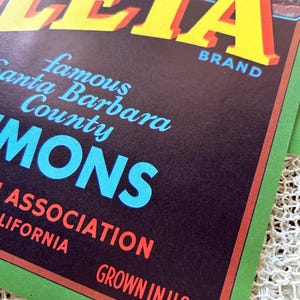 Vintage Fruit Crate Labels Goleta Lemons Lot of 5 for Junk Journal or ...
