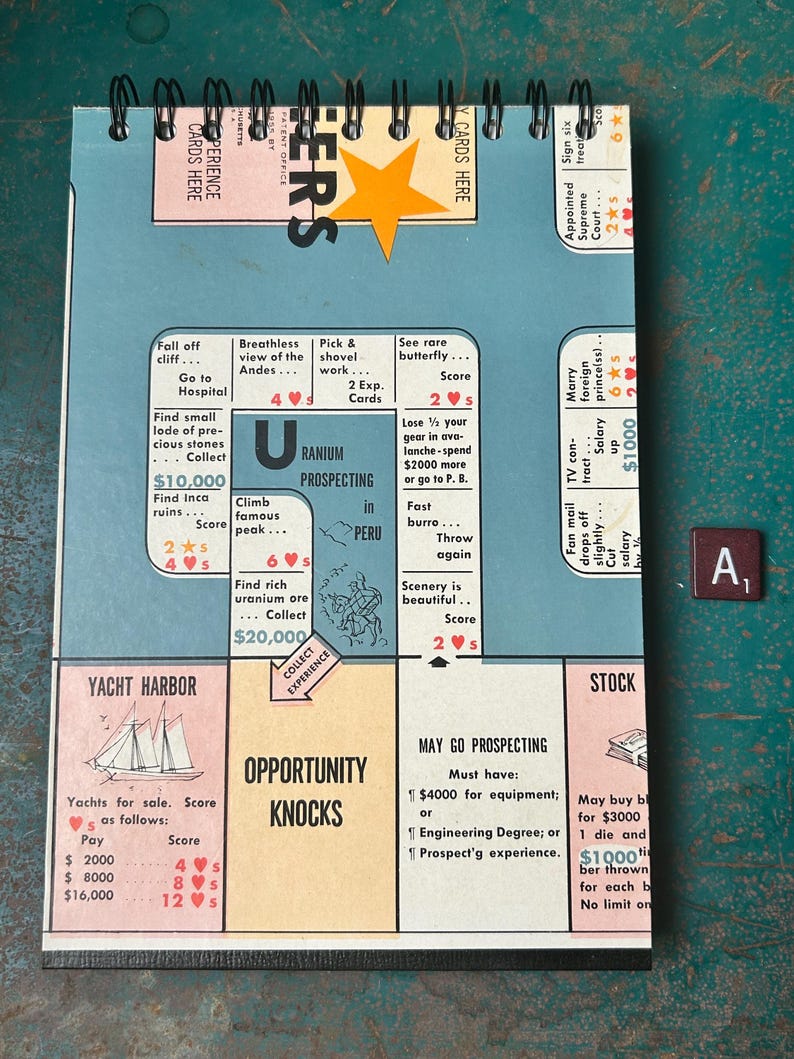 Choice Game Board Notebook Upcycled 6x9 Journal 100 Pages - Etsy