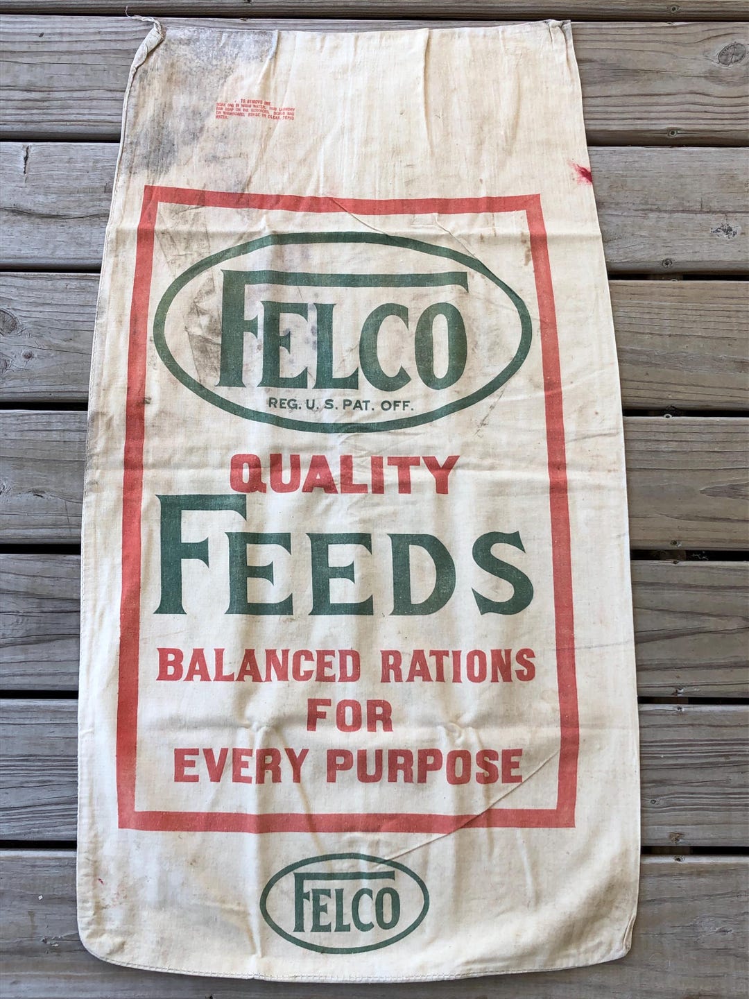 Vintage Grain Feed Sack Bag 2 Sided Felco - Etsy