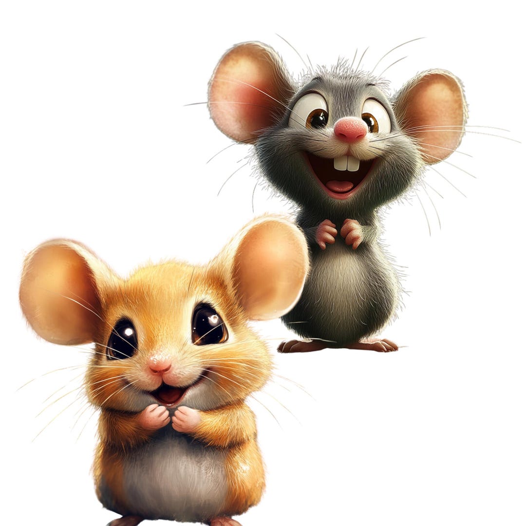 Adorable Cartoon Mouse Clipart Bundle | 14 Sweet Smiling Mice ...