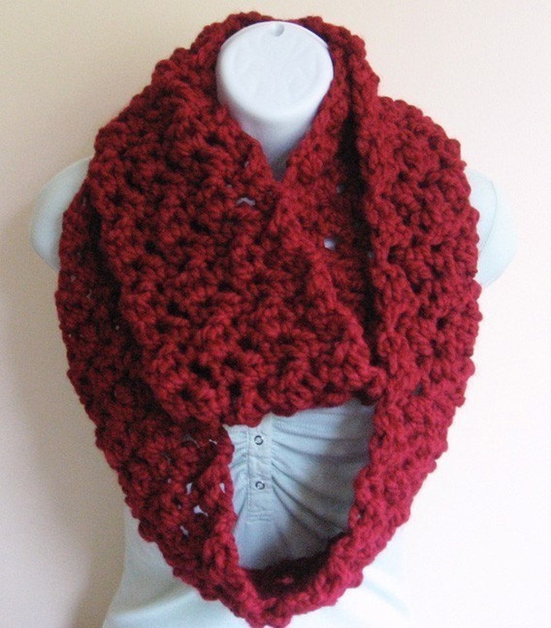Ruby Red Infinity Scarf - Etsy
