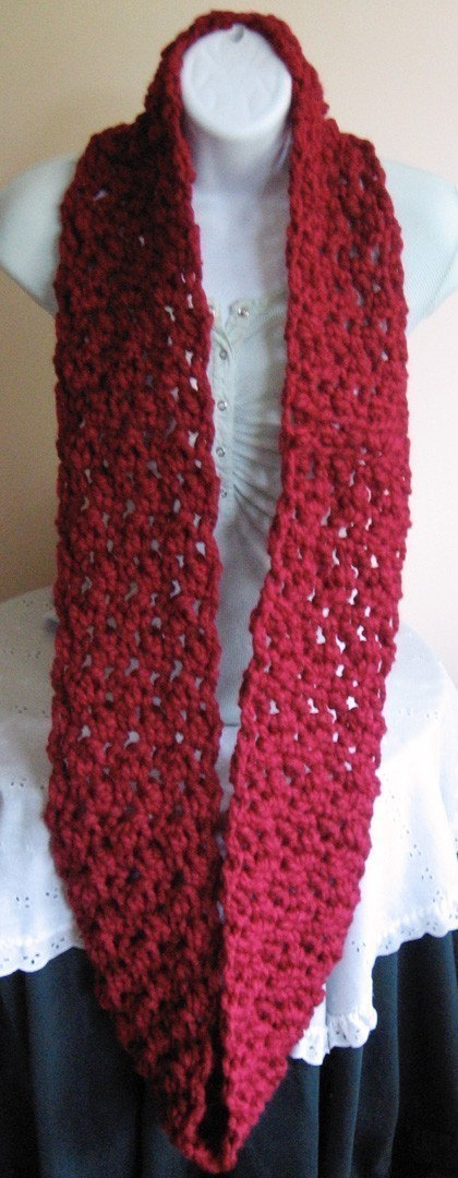 Ruby Red Infinity Scarf - Etsy
