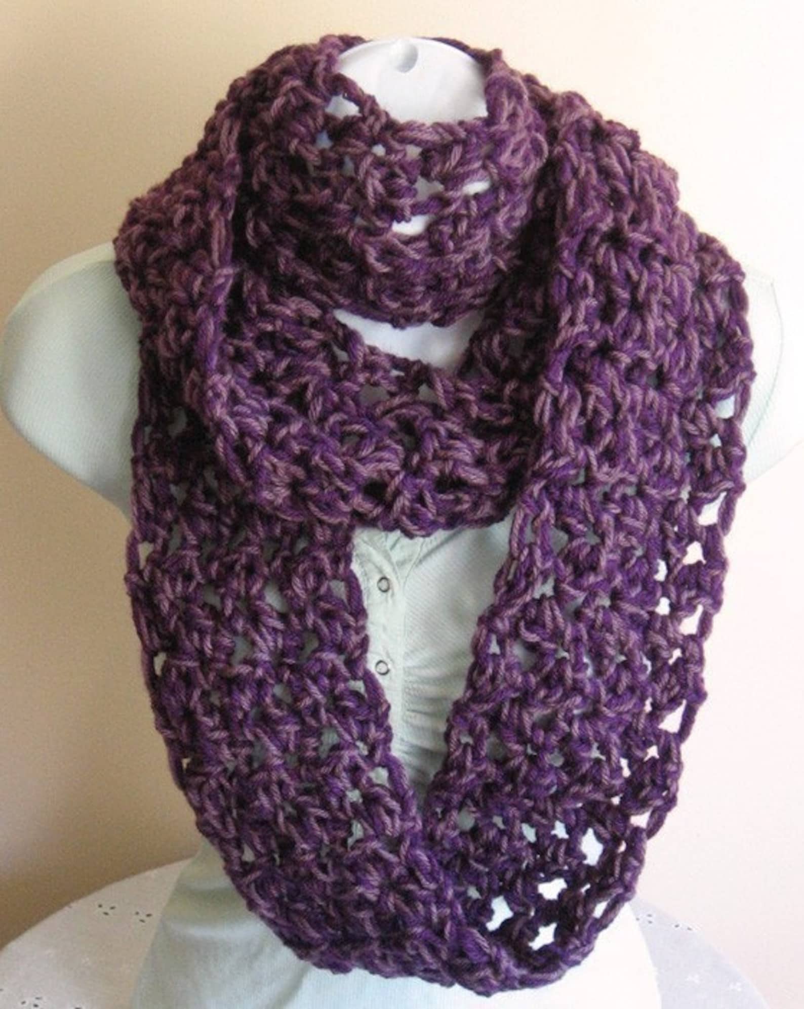Pleasantly Purple Infinity Scarf. Women Accessories Crochet - Etsy