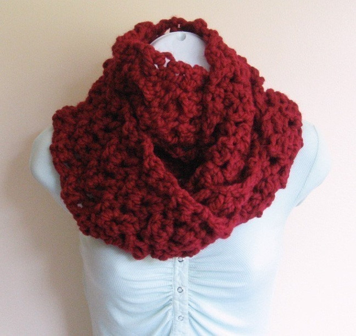Ruby Red Infinity Scarf - Etsy