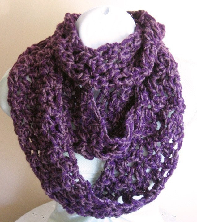 Pleasantly Purple Infinity Scarf. Women Accessories Crochet - Etsy