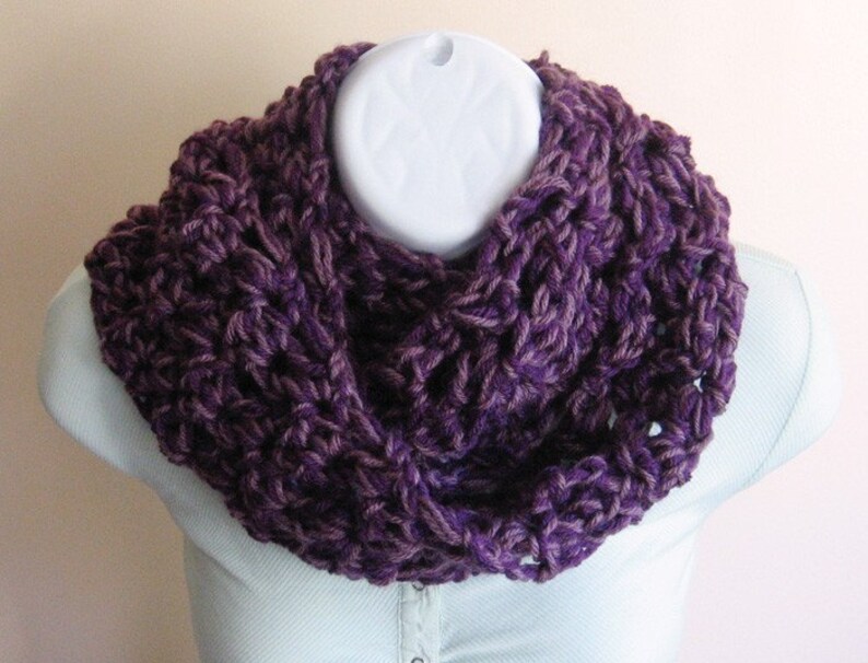Pleasantly Purple Infinity Scarf. Women Accessories Crochet - Etsy