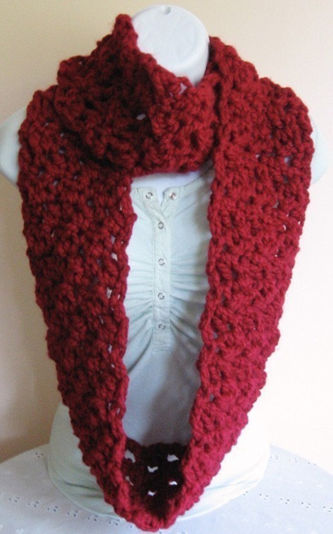 Ruby Red Infinity Scarf - Etsy