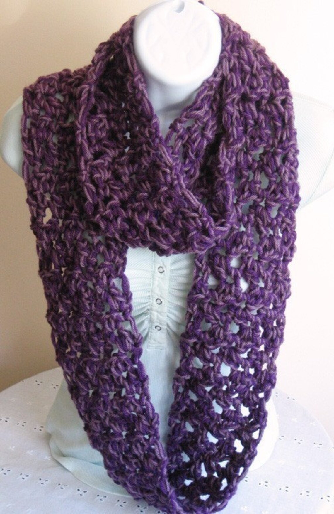 Pleasantly Purple Infinity Scarf. Women Accessories Crochet - Etsy