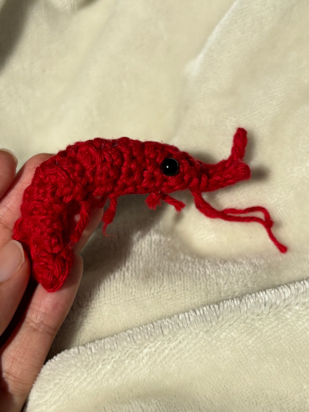 Mini Red Shrimp Crochet Amigurumi Hand Made Stuffed Toy Plushie Prawn ...