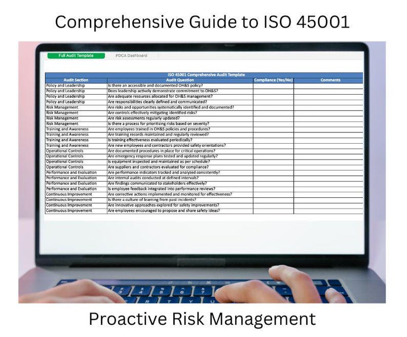 ISO 45001 Guide: Risk Management & Audit Template - Etsy
