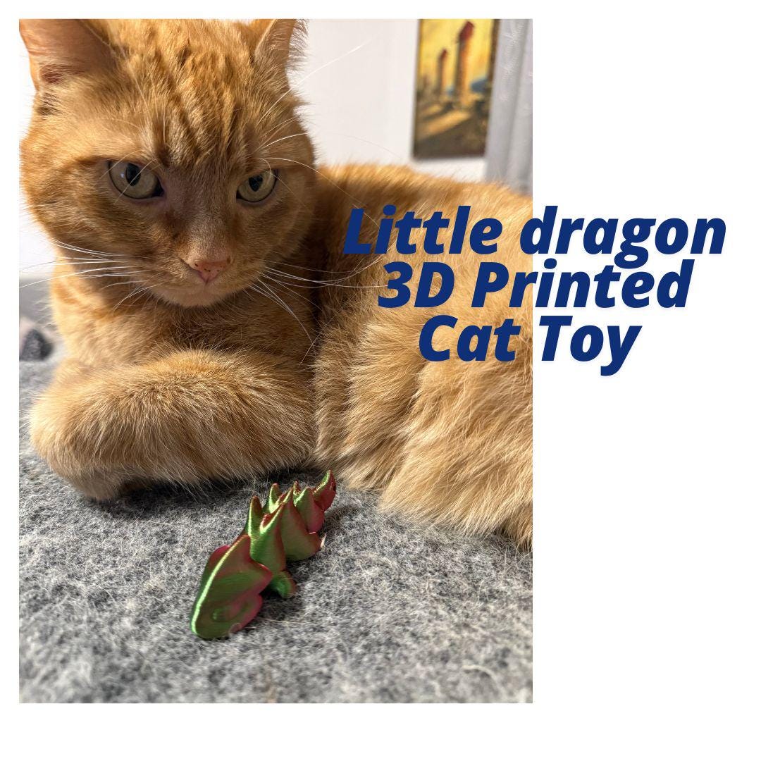 Little Dragon 3D Printed Cat Toy Interactive PLA , Custom , Keychain ...