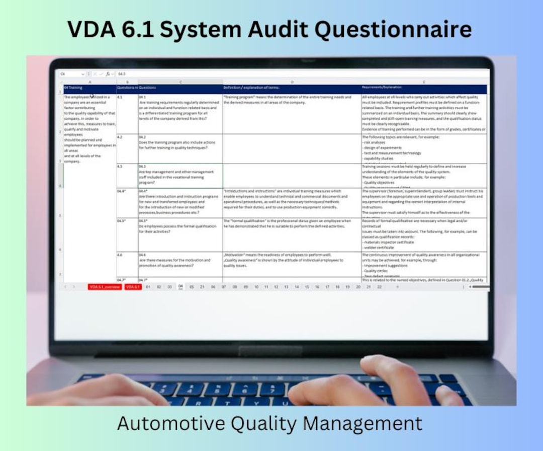 VDA 6.1 System Audit Questionnaire, Automotive Quality Management ...